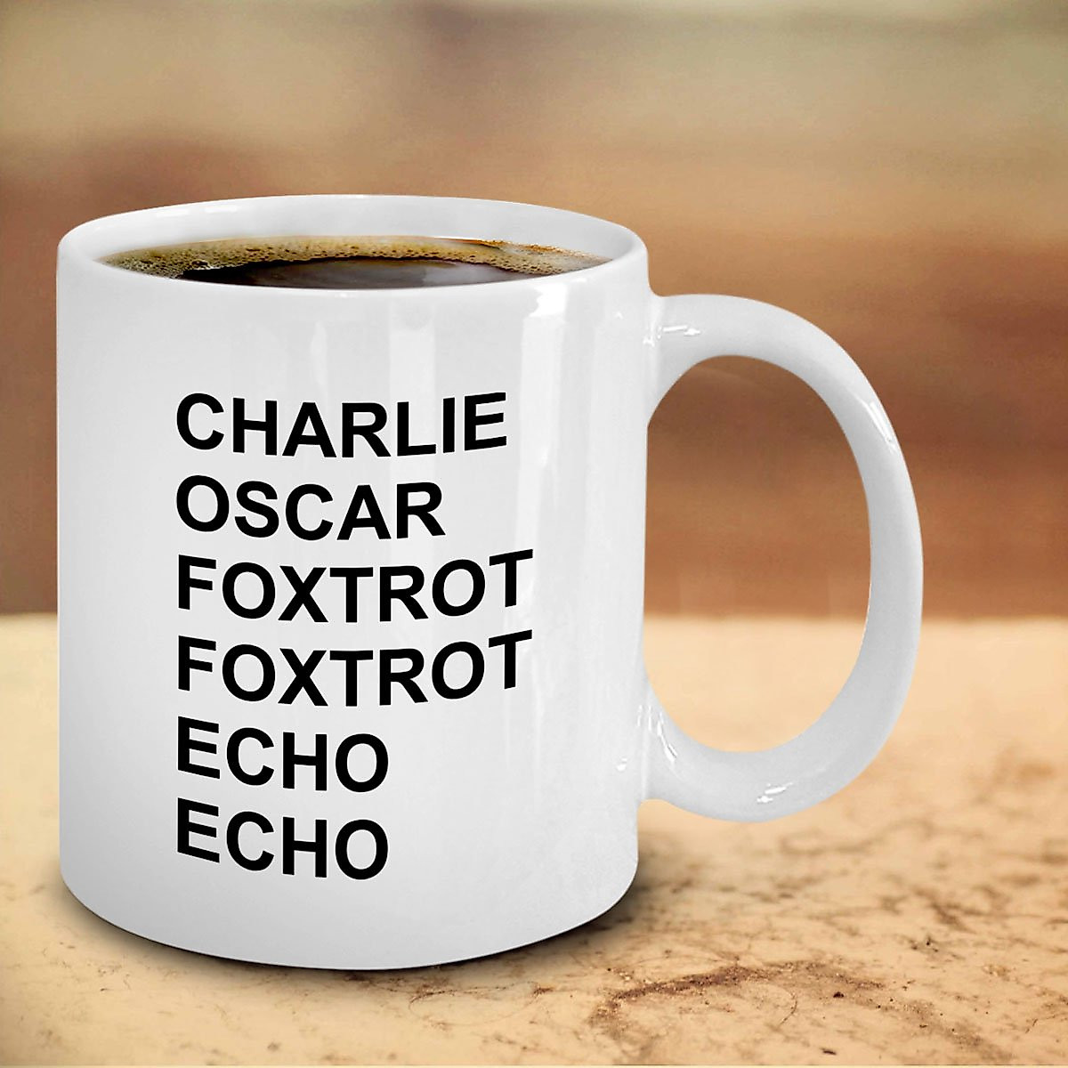 Ham Radio Operator Gifts - Phonetic Alphabet Mug - Coffee Charlie Oscar Foxtrot Echo - Aviation Military Code