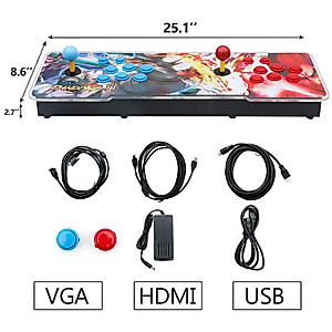 【30000 Games in 1】 Arcade Game Console ,Pandora Treasure 3D Double Stick,30000 Classic Arcade Game,Search Games, Support 3D Games,Favorite List, 4 Players Online Game,1280X720 Full HD Video Game