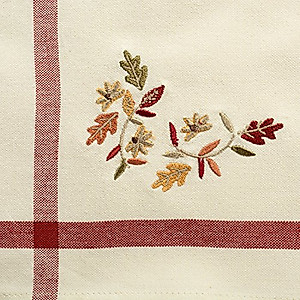 DII Thankful Autumn Collection Fall Tabletop Decoration, Square Napkin Set, 20x20, Falling Leaves, 6 Piece