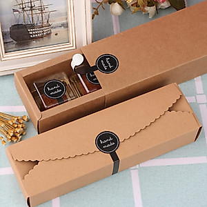 AKOAK 300 Pcs Self-Adhesive Label Stickers, Handmade" Black Strip Seal Stickers, Cookies/Candy/Snacks/Baking/DIY Gift Stickers/Party Supplies