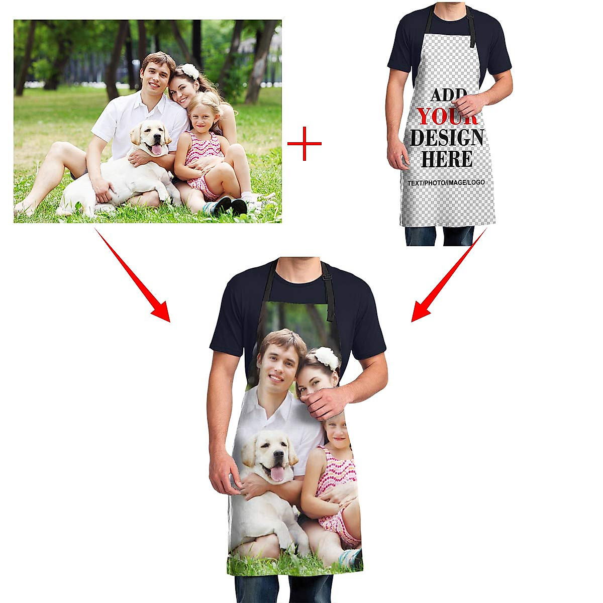 Personalized Add Your Own Photo Text Custom to Kitchen Apron Prepare Gift