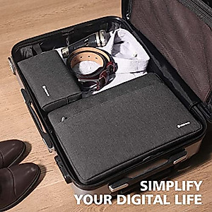 NIDOO 15.6" Laptop Sleeve Case Bag & Accessory Bag for 15.6" IdeaPad 3i / 15.6" Legion Slim 7 Gen 6/15.6" ThinkPad T15 T15g P15s E15 L15 Gen 2/16.1" Acer Swift 3/16" Legion 7i Gen 6, Dark Grey