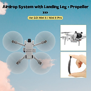 O'woda Airdrop System for Mini 3 Pro, Payload Delivery Transport Device with Landing Leg + Propellers for Drone Fishing, Weddings, Search & Rescue Compatible with DJI Mini 3 / Mini 3 Pro Accessories