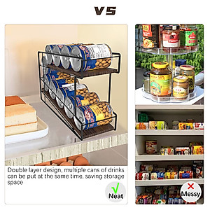 Rolling Can Organizer Can Dispenser for Beer Soda Seltzer Pop Can Soda Organizer 10 Standard Size 12oz Cans Holder Storage