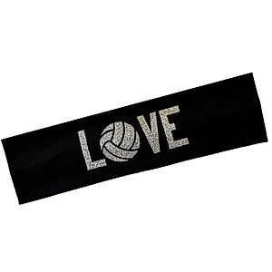 Funny Girl Designs Set of 3 Volleyball Fan Cotton Stretch Rhinestone Patch Headbands Gift Set