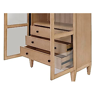 Martin Furniture Modern Wood Arched Display Cabinet/Bookcase, Office Shelving, Storage Cabinet, Fully Assembled, Light Brown