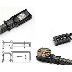 Quadcopter Hexacopter Octcopter Drone Frame Part Repair Accessories for 25mm Carbon Fiber Tube Arm Metal Motor Mount (Black 25mm/pcs)