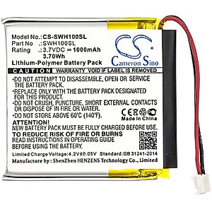 Cameron Sino Battery for Sony WH-1000MX4, WH-1000xM3, WH-CH710N/B PN: 1588-0911, LIS1662HNPC, SM-03, SP 624038 1000mAh
