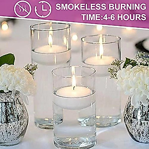 Floating Candles 2” 6 Hour White Unscented Dripless Wax Discs, Floating Candles for centerpieces, Cylinder Vases, Wedding, Party, Pool, Holiday