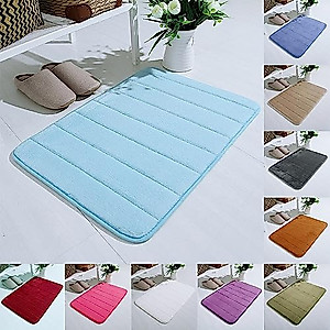 Scceatti Kitchen Mat Anti Fatigue Door Mat Red Floor MatAbsorbent Memory Foam Mat Bath Bathroom Floor Shower Rug Soft Absorbent Bathroom Rugs Non Slip Bath Rug Runner for Bathroom Floors 24x16In