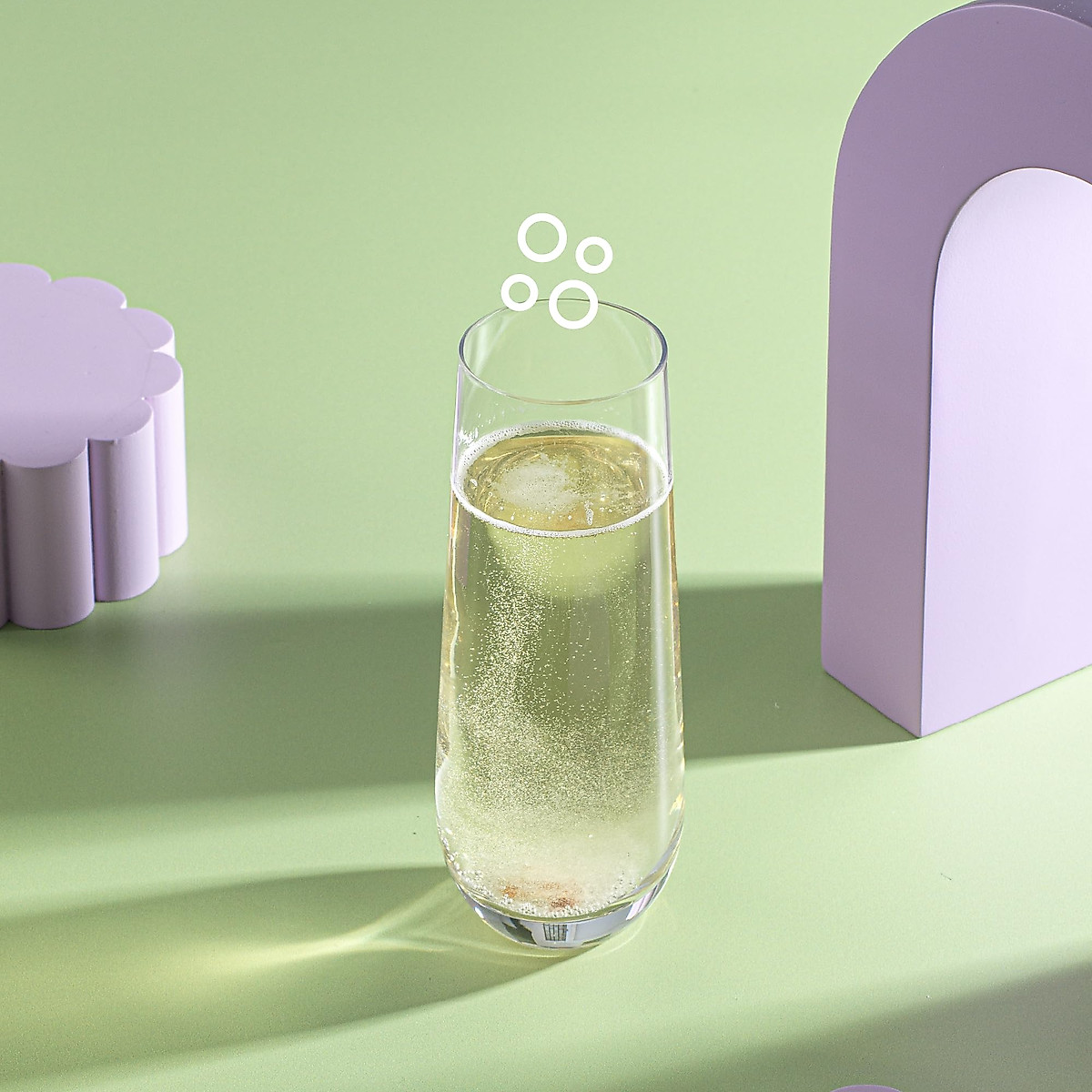 JoyJolt Milo Stemless Champagne Flutes Set of 8 Crystal Glasses. 9.4oz Champagne Glasses. Prosecco Wine Flute, Mimosa Glasses Set, Cocktail Glass Set, Water Glasses, Highball Glass, Bar Glassware