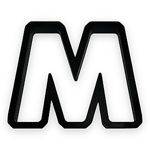 M Capital Block Letter Cookie Cutter with Easy to Push Design (3.5 inch)