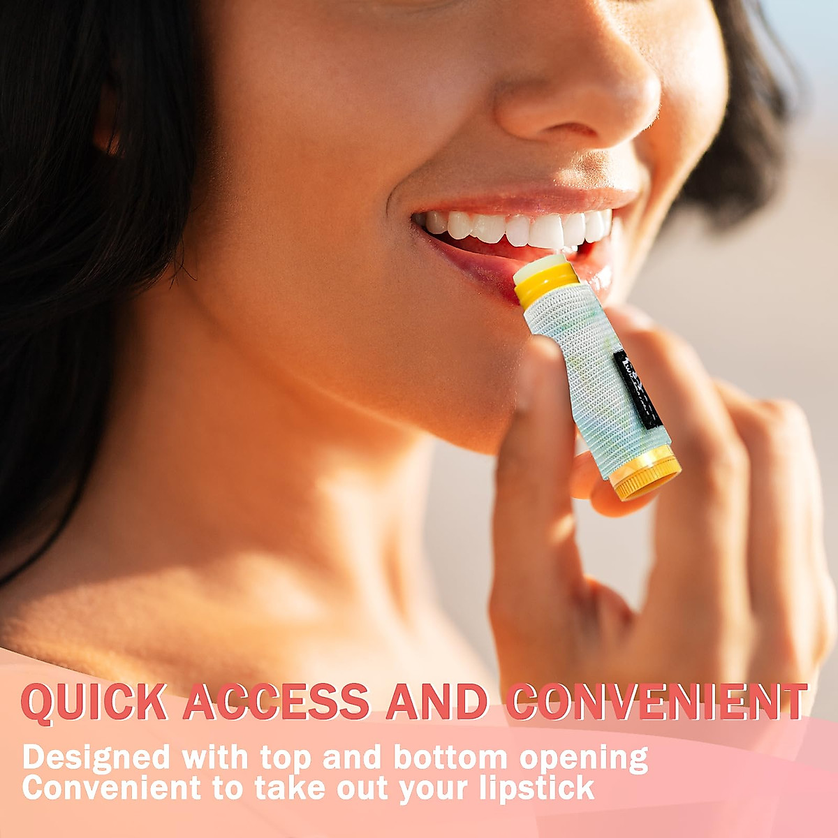 WK IEASON - Lip Balm Holder Keychain Clip On Lipstick Sleeve Chapstick Sleeve Holder Keychain (Leox3)