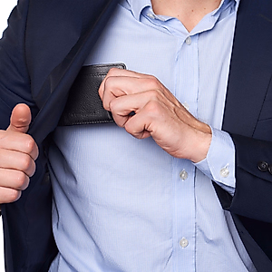 Alpine Swiss RFID Minimalist Oliver Front Pocket Wallet For Men Leather York Collection Soft Nappa Black