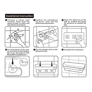 Poeland Bathroom Shelf with Towel Bar, Wall Mounted Shower Storage Organizer Shower Caddy for Bathroom Living Room Kitchen