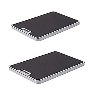 Nifty Small & Medium Appliance Rolling Tray - Silver, Home Kitchen Counter Organizer, Integrated Rolling System, Non-Slip Pad Top for Coffee Maker, Stand Mixer, Blender, Toaster