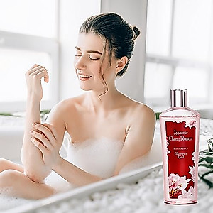 Vital Luxury Japanese Cherry Blossom Shower Gel and Body Cream Set - Nourishing and Moisturizing Daily Skincare - 8 fl.oz / 236mL Each, Birthday Mother's Valentine's Day Gifts for Her and Him