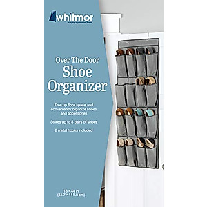 Whitmor 16 Pocket OTD Shoe Organizer Gray