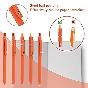 Cobee® Retractable Gel Ink Pens, 0.5mm Ballpoint Pen Cute Rollerball Pen Smooth Writing Ball Point Pen Black Ink Gel Pen for School Office 5PCS(Orange)