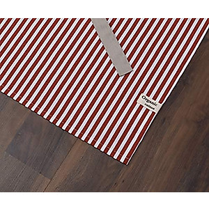 AMOUR INFINI Stripe Apron | 27.5 x 33 Inches| 100% Organic Cotton | Womens Apron for Cooking, Baking, Gardening | Convenient Pockets and Adjustable Strap at Neck & Waist Ties | Rust