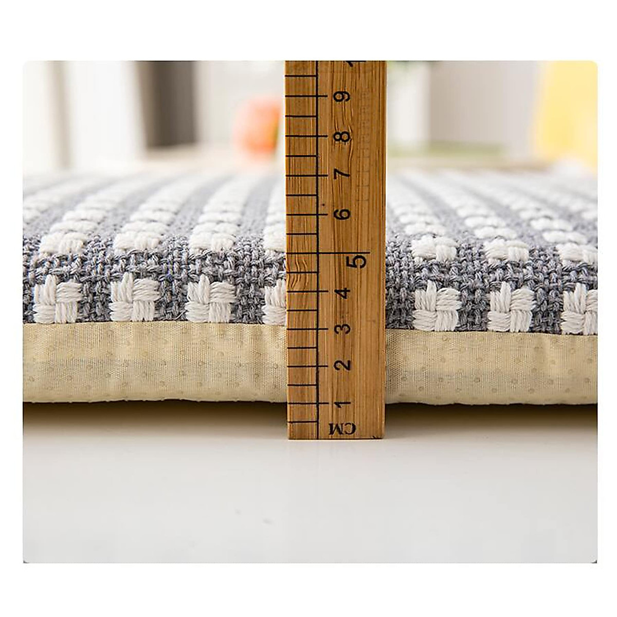 OLAMASA Chair Pad with Ties for Dining Chair Set of 4 Linen Thick Square Chair Cushions Non Slip Seat Cushion for Kitchen Living Room Office Chair Decor Washable (18x18x1.6 inch, Yellow)