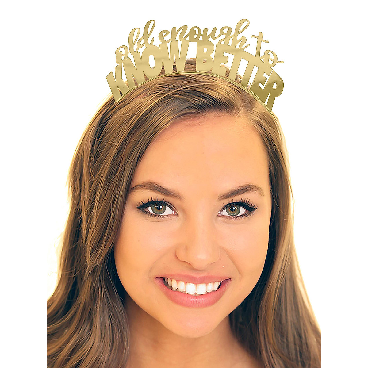 RhinestoneSash 50 & Fabulous Gold Sparkle Sash & Gold Old Enough to Know Better Headband Tiara - 50th Birthday Gift Set Supplies Premium Quality Satin – Gold GSet(50&Fab Headband/Sash) GLD