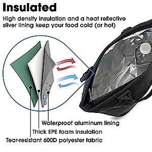 J World New York Lola Tote Bag Insulated Lunch-Box for Women, Black, One Size