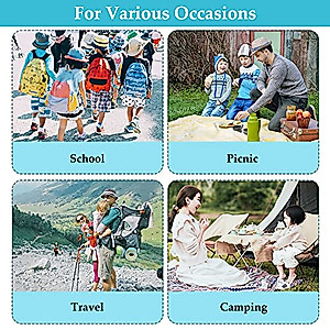 Bento Lunch Box Kids Children, Lunchbox with 4 compartments, Spoon, Fork and Fruit Picks, Blue Food Containers for Boys, Daycare/Travel/School, Leak-Proof, BPA-Free, Microwave/Dishwasher/Freezer Safe