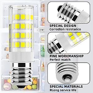 2Pack KEI D28A KEL2811 5304517886 5304498578 KEI D28M KEL 2815 Refrigerator LED Light Bulb Replacement AC100-265V 3.8W E17 Intermediate Base Freezer LED Lamp, Cool White 6000K