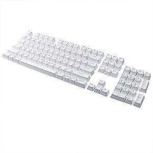 PBT Double-Shot Full Set 104 Key keycaps US Layout Replacement for Corsair K70 RGB MK.2 SE Mechanical Keyboard (White)