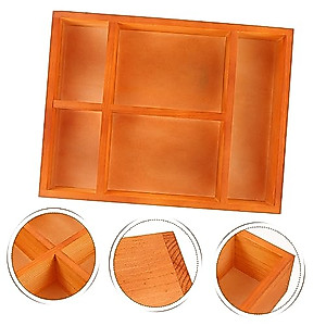 Garneck Tea Bag Storage Box Service Plate Tea Organizer for Tea Storage Jewelry Organizer Trays for Drawers Coffee Accessories for Espresso Machine Snacks Tray Tea Bags Light Brown Wooden