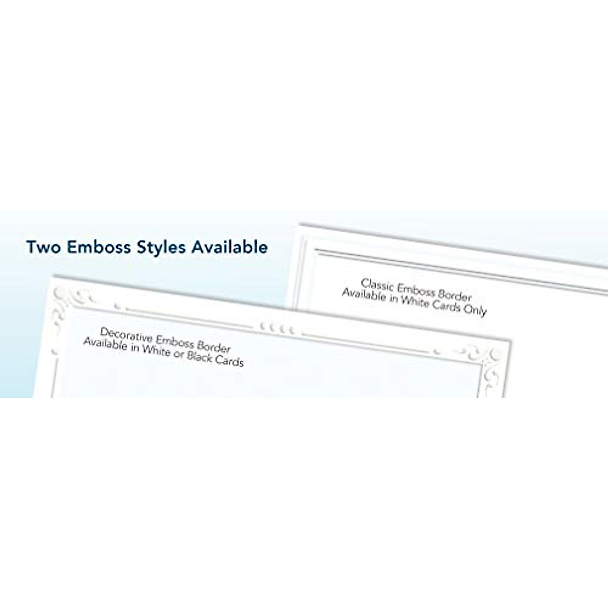 Strathmore 105-682 Photo Mount Cards, White Classic Embossed Border, 100 Cards & Envelopes