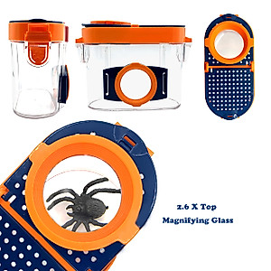 JTCJozz Bug Catcher Kit, Bug Collection Kit, Outdoor Nature Explorer Kit with Tweezers, Stickers, Science Educational Kit, Bug Observation Container for Boys and Girls