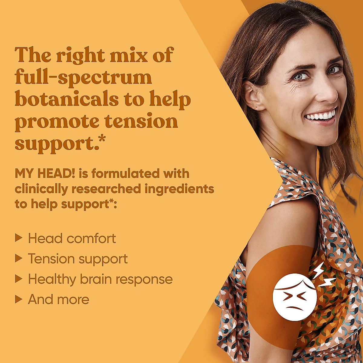My Head! Headache Vitamins – Sensitivity, Tension, Comfort, Healthy Head Function for A Clear Mind – Fast acting Magnesium, Butterbur, Feverfew, Boswellia, Vitamin D, Ginger, & More – 60 Soft Capsules
