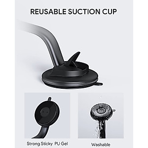 Car Phone Holder for Car 360 Degrees, Phone Mount HD C49, Gray (Black)