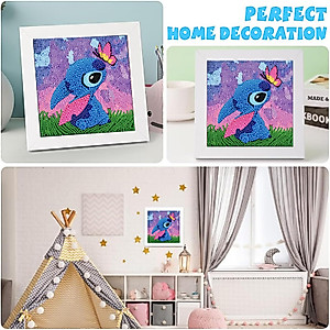 xackcme Stitch Diamond Painting Kits for Kids with Frame,Cartoon Diamond Art for Kids Ages 4-8-12,Easy Kids Gem Art Kit with Beautiful Package for Gift Home Wall Decor(7x7inch), CC015