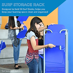 ECR4Kids The Surf Storage Rack, Classroom Furniture, Silver, 30-Piece