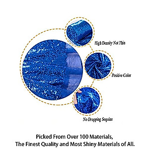3 Feet 1 Yards Royal Blue Sequin Fabric, by The Yard, Blue Sequin Fabric, Tablecloth, Linen, Sequin Tablecloth, Table Runner (Royal Blue)