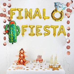 KUNGOON Final Fiesta Bachelorette Party Decorations,Mexican Fiesta Theme Bridal Shower/Baby Shower/Wedding/Birthday Party Decorations Set.(Gold)
