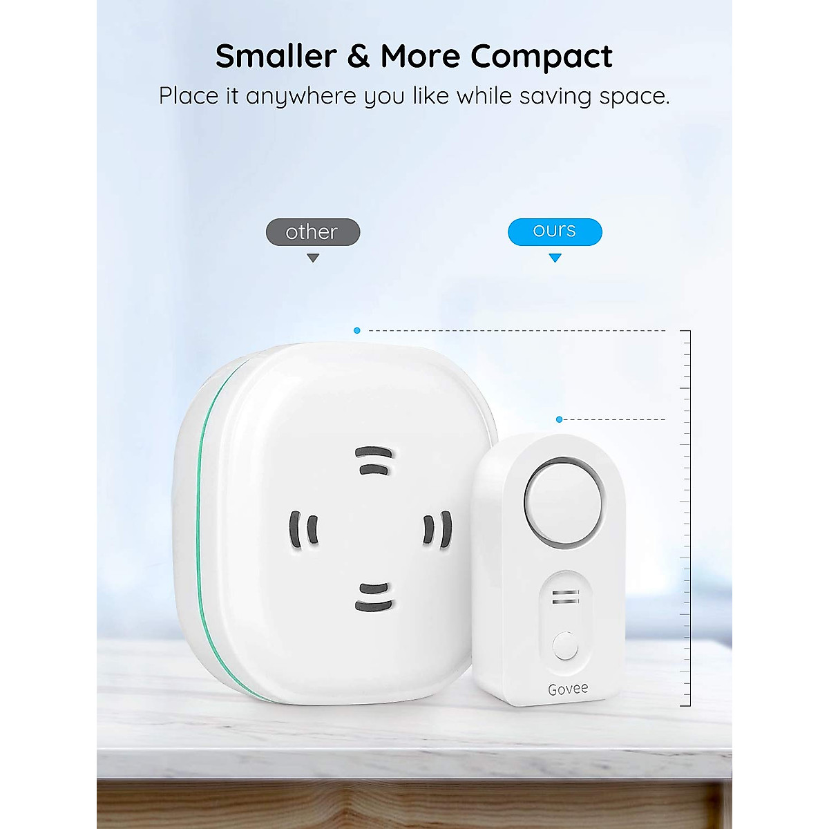 Govee Water Detectors, 100dB Adjustable Audio Alarm Sensor, Sensitive Leak and Drip Alert, for Kitchen Bathroom Basement (Battery Included)