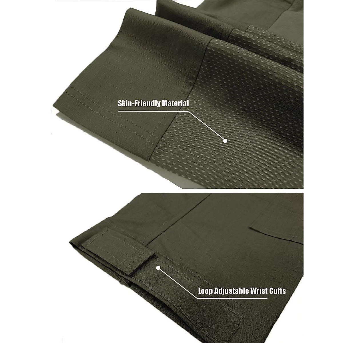 MAGCOMSEN Airsoft Shirt with Pads with Pads Military Shirts Combat Shirts Tactical Shirts for Men Hiking Shirts Quick Dry Shirts Fishing T Shirts Green