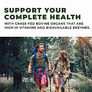 Beef Organ Supplement Grass Fed - 7 Beef Organs Complex from New Zealand - Liver, Heart, Pancreas, Kidney, Lung, Spleen, Bone Marrow - Non-GMO, No Fillers, Hormone & Antibiotic Free - Carnivore Diet