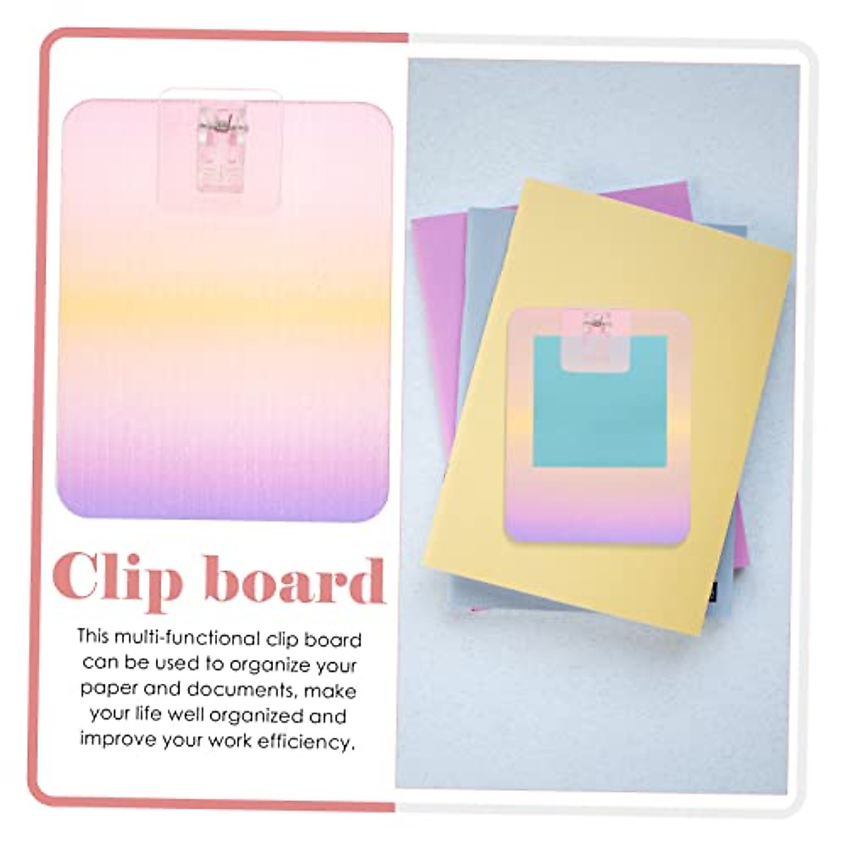 Misti Stamping Tool 6 Pcs Plate Clamp Clear Colored Clipboards Scrapbooking Die-Cut Machines Exam Paper Clips File Clipboards Document Holder Acrylic Plastic Student Notebook
