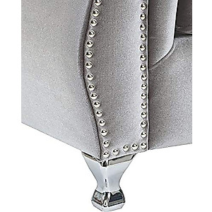 Coaster Furniture Frostine Sofa Silver Velvet Chrome Chrome 551161
