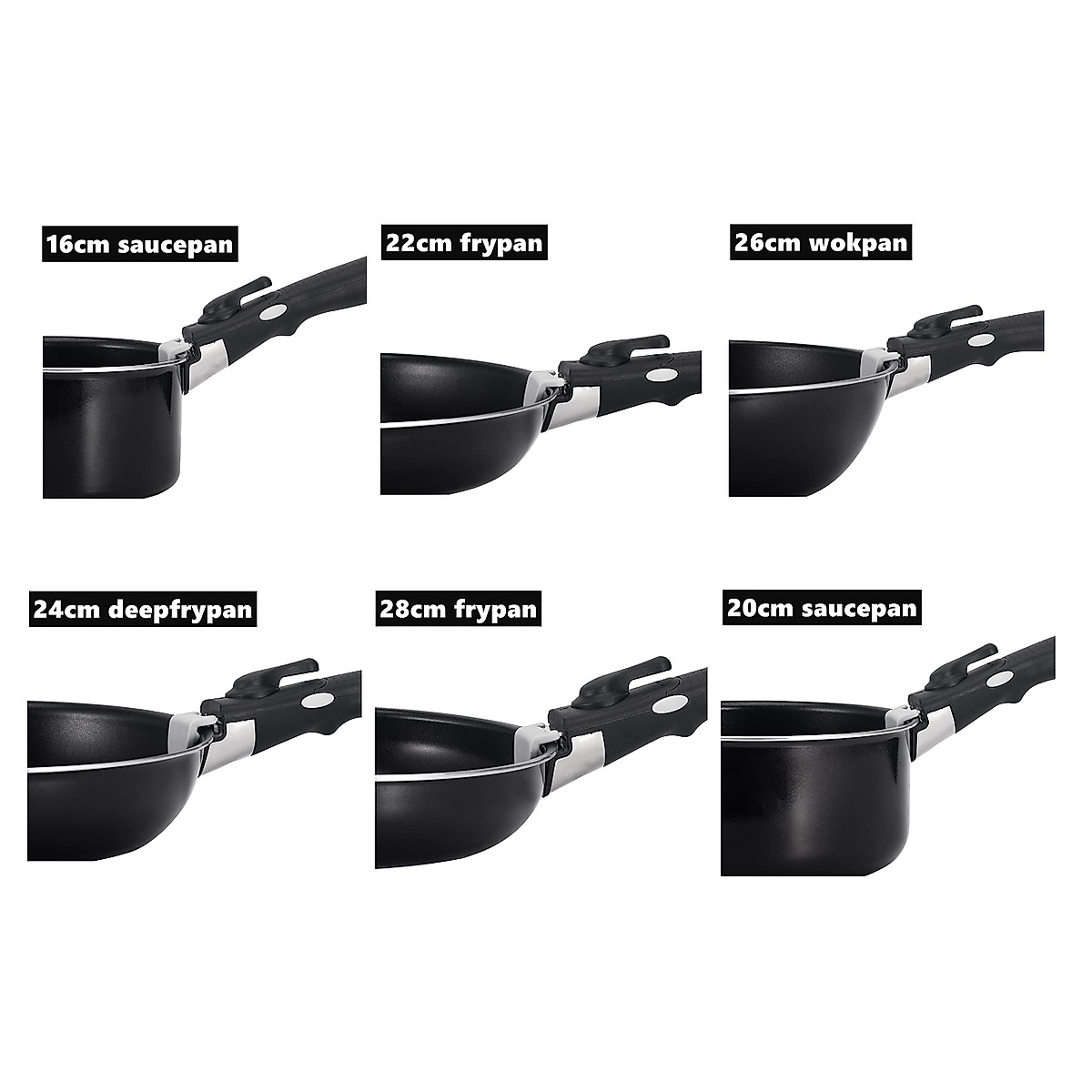 lzteck 24 Pieces Non-Stick Cookware Set with Meat Thermometer,Stackable Pans and Pots Set, Removable Handles Cookware set, for RVs and Camping,Induction,Dishwasher Safe