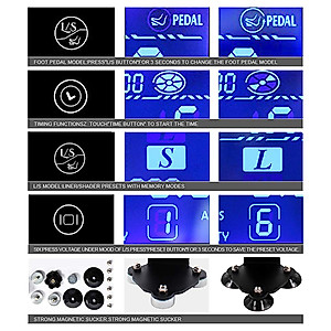 TATELF Digital Tattoo Power Supply Touch Screen LCD Power Source for Coil Rotary Tattoo Machines Gun kit Blue