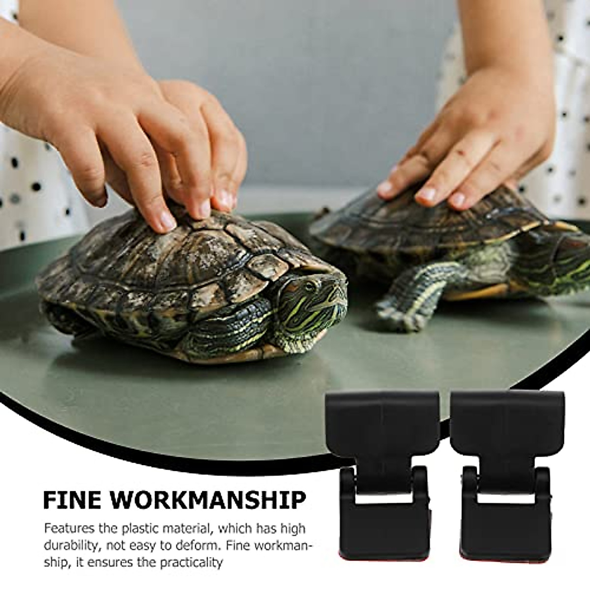 Balacoo 4pcs Terrarium Screen Cover Clip PlasticNon- Locking Screen Clips Reptile Breeding Tank Latch