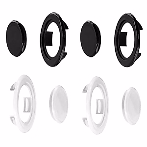 Coufce 2 Inch Patio Table Umbrella Hole Ring and Cap Set, Umbrella Hole Ring Plug, Outdoor Patio Umbrella Hole Plug for Patio Table, Yard(Black+White),2Set