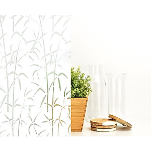 DC Fix Brewster Home Fashions 99428 Bamboo Door Privacy Film, Tranparent, 35.25x78.74 Inch - Door