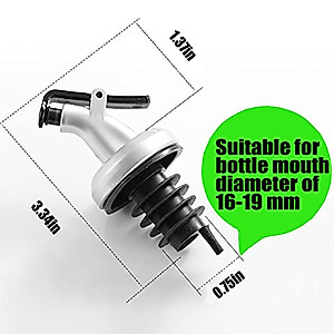 Olive Oil Spouts, Oil Vinegar Bottle Stopper Spout Leakproof Nozzle Dispenser Wine Pourer forOil, Vinegar, Olive Oil, Salad, Wine, Etc (5 pack), silver + black